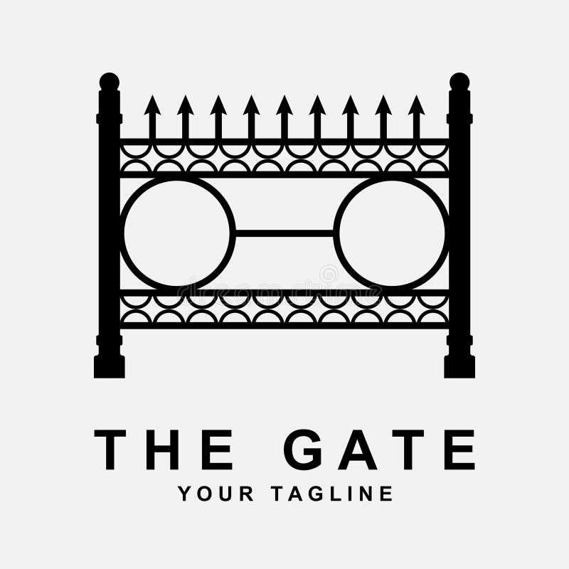 Antique Gate or Vintage Gate Logo Vector Stock Vector - Illustration of ...