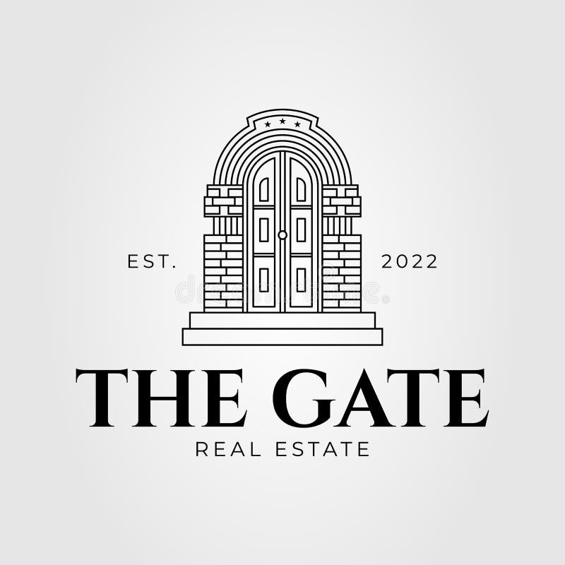 Antique Gate or Vintage Gate Logo Vector Illustration Design Stock ...