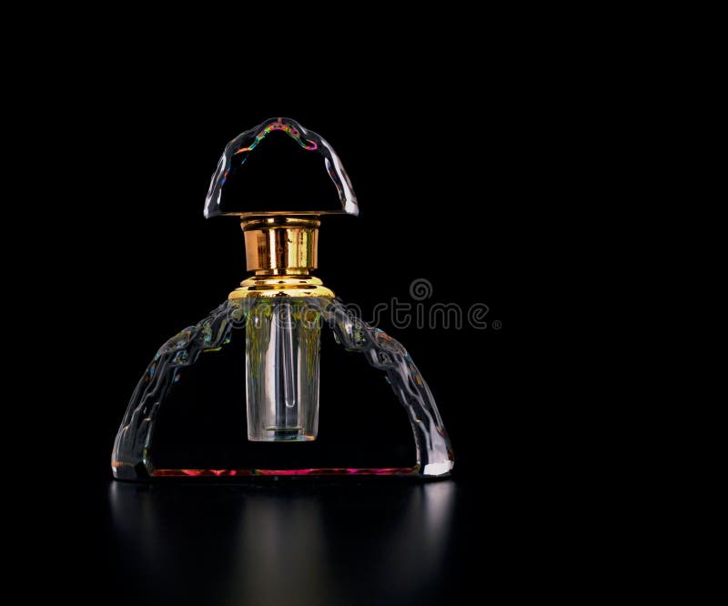 Antique Glass Perfume Bottle with Iridescen Effect - Beautiful Stock ...