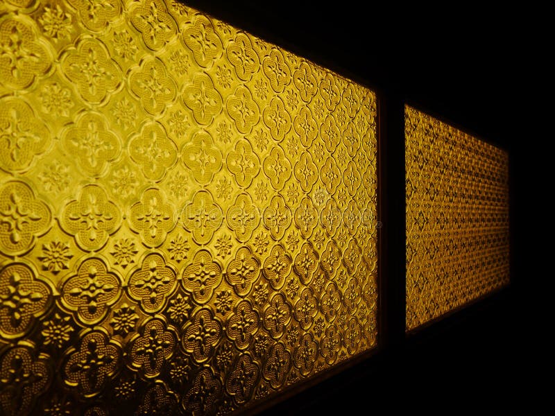 Yellow Antique Glass in Thai Houses Stock Image - Image of houses ...