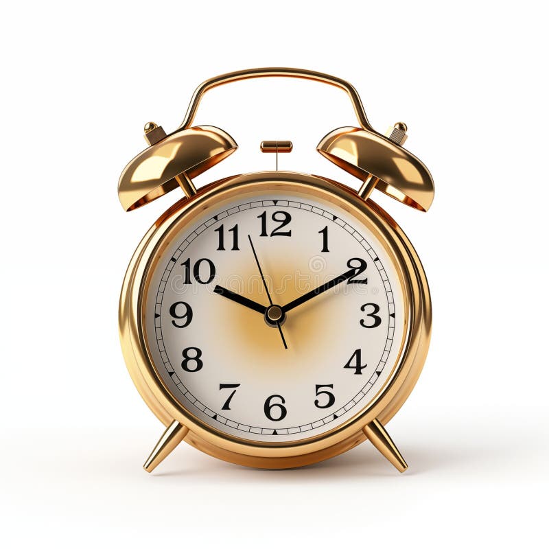 Antique Gold Alarm Clock Displaying Time with Classic Design and ...