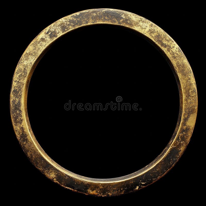 Antique Gold Circle: Aged Metal Texture and Rustic Elegance Stock Image ...