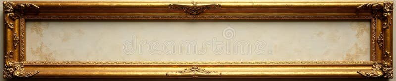 Antique Gold Frame Cutout, Long Narrow, Aged Texture, Gold, Gilding ...