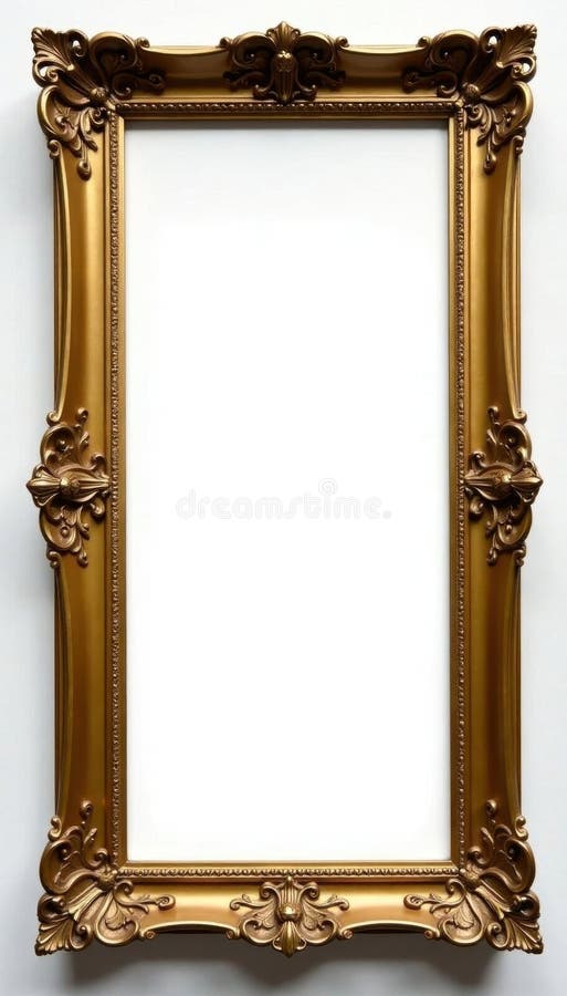 Antique Gold Frame Cutout; Long, Narrow, Ornate, Vintage, Blank ...