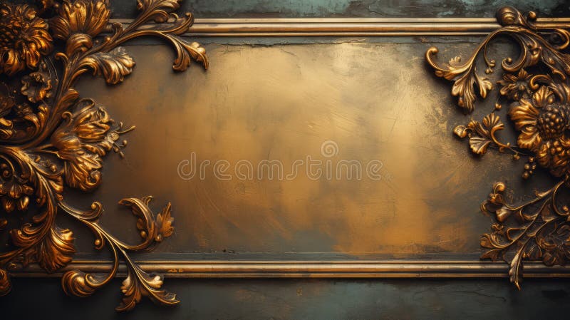 Antique Gold with Frame and Patterns. Antique Gold Texture Background ...