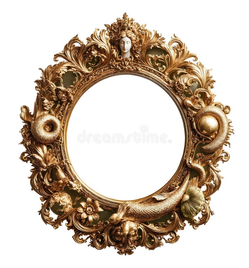 Antique gold round frame stock illustration. Illustration of rustic ...