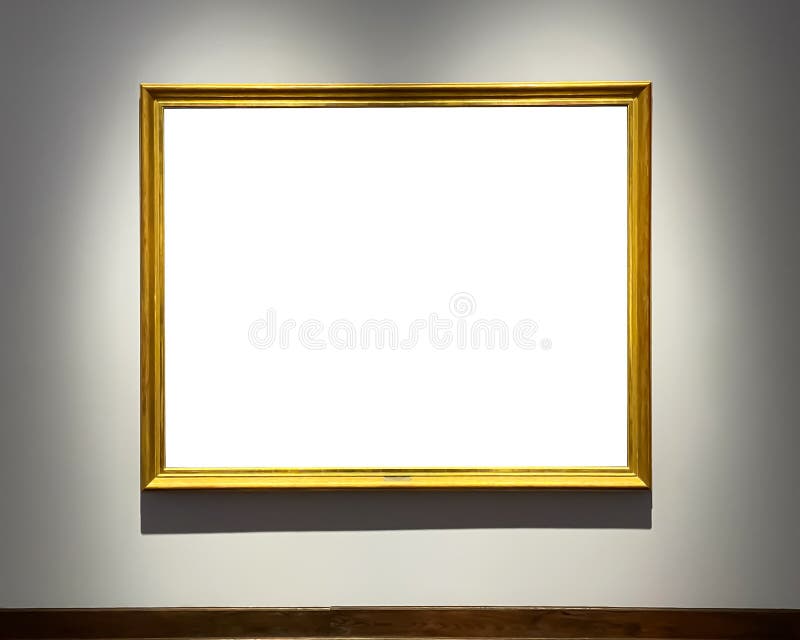 Antique Golden Art Fair Gallery Frame On The Wall At Auction House Or