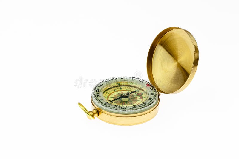 Old Compass With Shadow On A White Background Stock Image - Image of ...