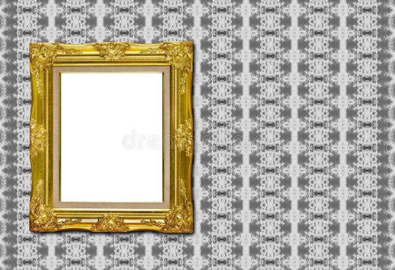Antique Golden Picture Frame on Fabric Texture Stock Photo - Image of ...