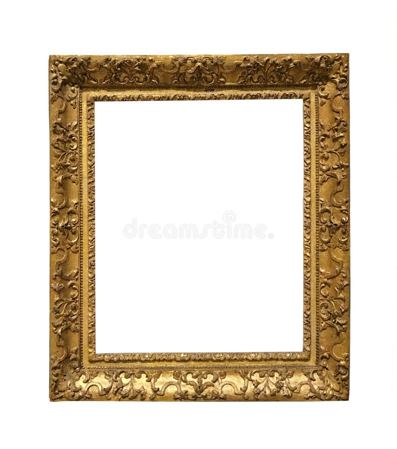 Antique Golden Textured Masterpiece Frame Stock Image - Image of ...
