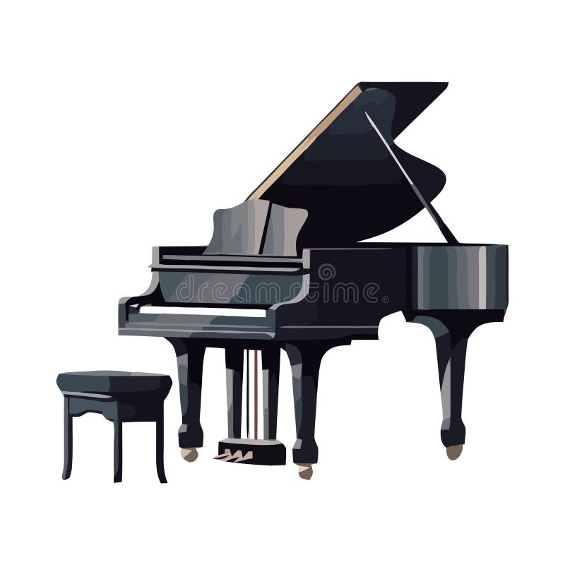 Antique Grand Piano Black Icon Stock Vector - Illustration of shape ...