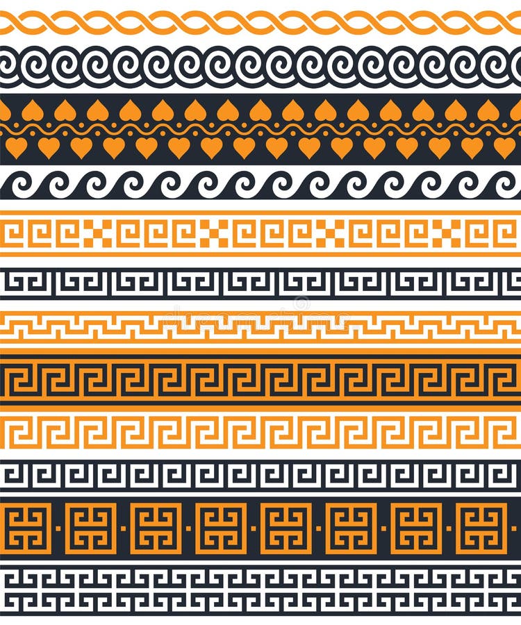 Antique Greek Pattern, Seamless Frame. Vector Illustration Stock Vector ...