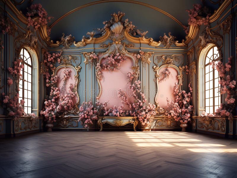 Antique Hall in a Palace with Landscape Design, Antique Architecture ...