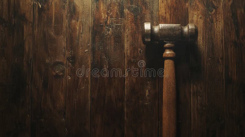 Antique Hammer on Aged Wood: Classic Carpentry Workshop Snapshot Stock ...