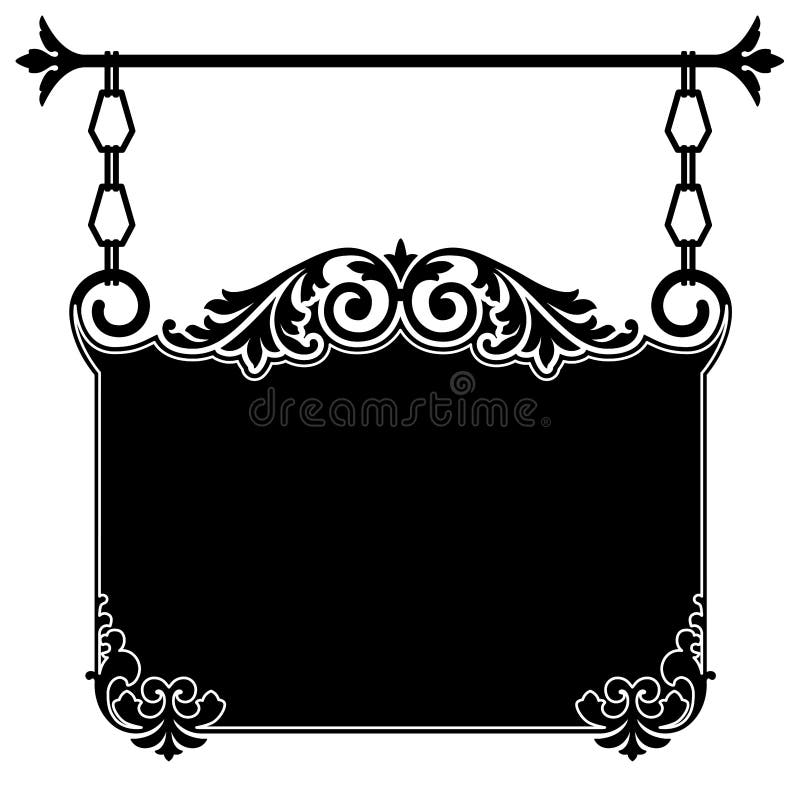 Antique Hanging Sign stock vector. Illustration of chain - 12729393