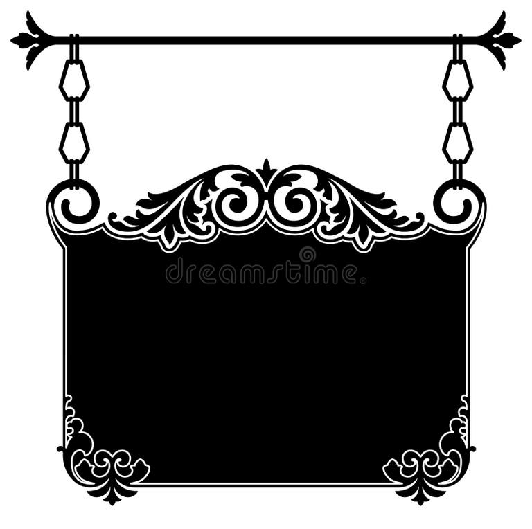 Antique Hanging Sign stock vector. Illustration of chain - 12729393