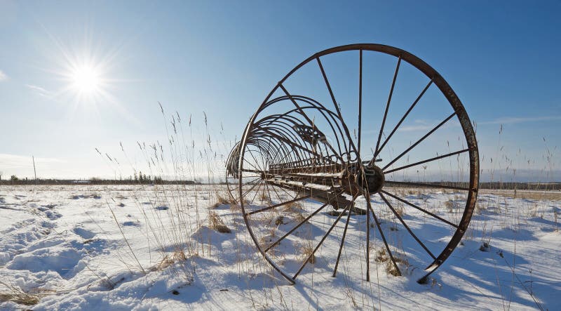 Antique hay rake. stock photo. Image of rusted, winter - 17743070
