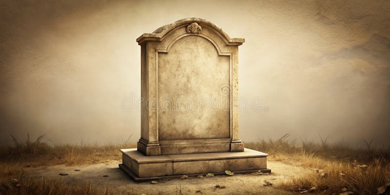 Antique Headstone Isolated Against a Pristine White Background a ...