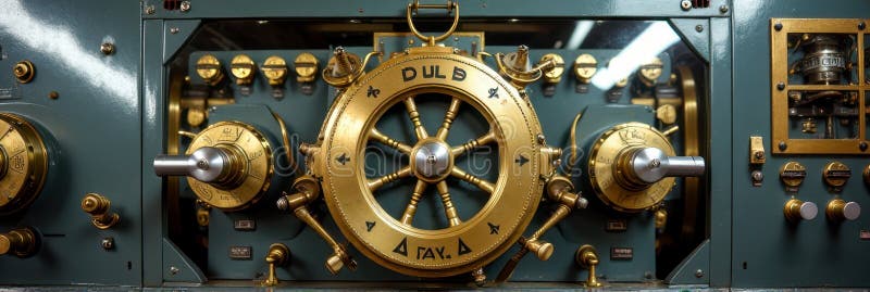 Antique Industrial Control Panel with Vintage Dials and Steampunk ...