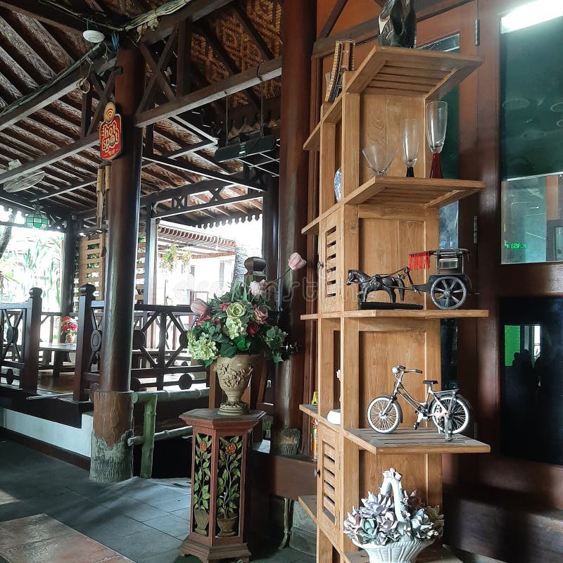 Antique Interior Design with Javanese Style and Woodeen Crafts Stock ...