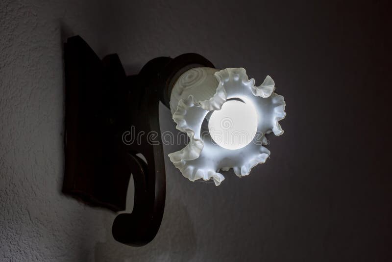 Antique Interior Light Fixture in the Shape of a Flower Stock Image ...