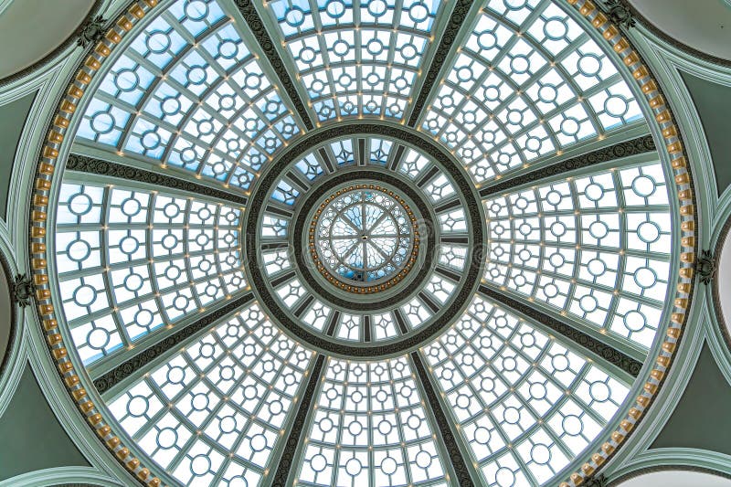 Antique Intricately Designed Dome Ceiling of a Historic Architectural ...