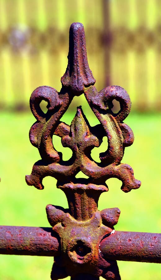 Antique Iron Fence Post stock image. Image of antique - 194425861