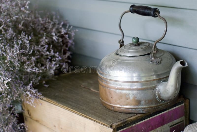 Antique kettle stock image. Image of rustic, country - 16280079