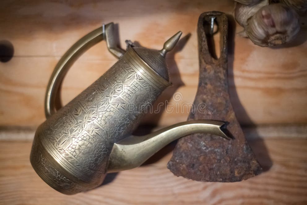 Antique Kettle in Dim Light Stock Photo - Image of page, phone: 54900706