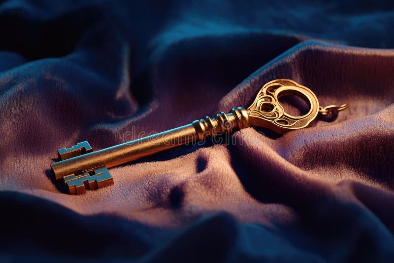 Antique Key Luxurious Velvet Fabric Elegant Lighting Stock Photos ...