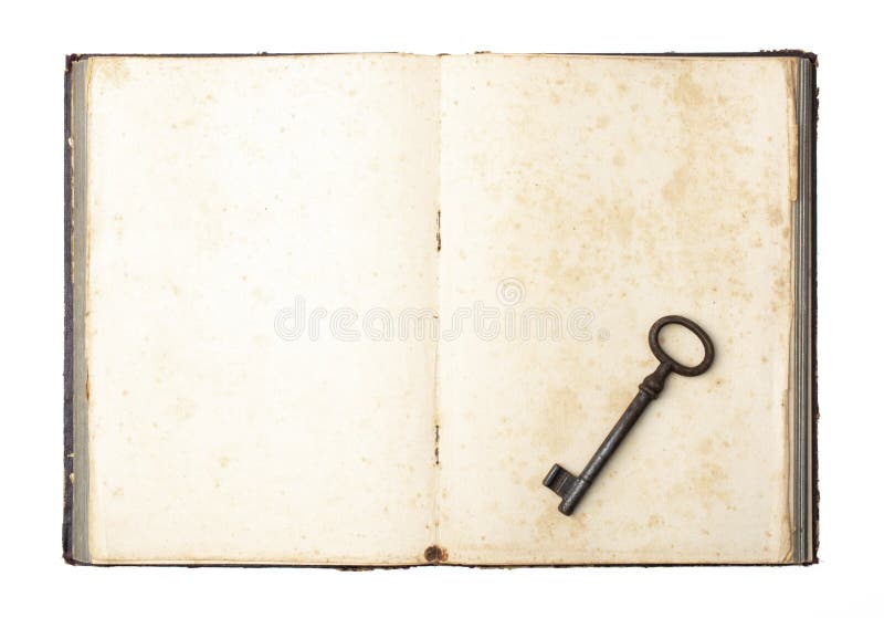 Antique Key on Old Book with Empty Sheets. Stock Photo - Image of ...