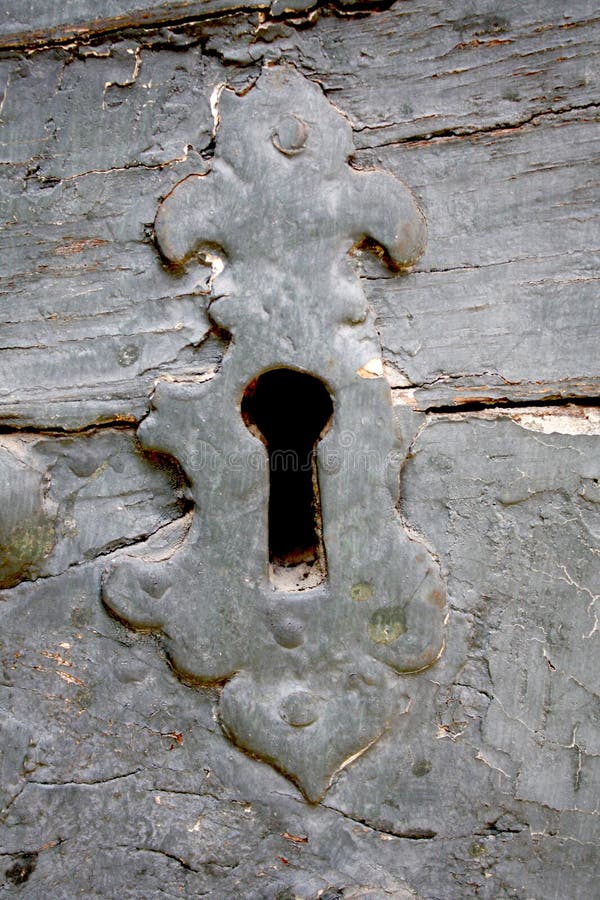 Antique Keyhole on a Weathered Door Stock Image - Image of space, brown ...