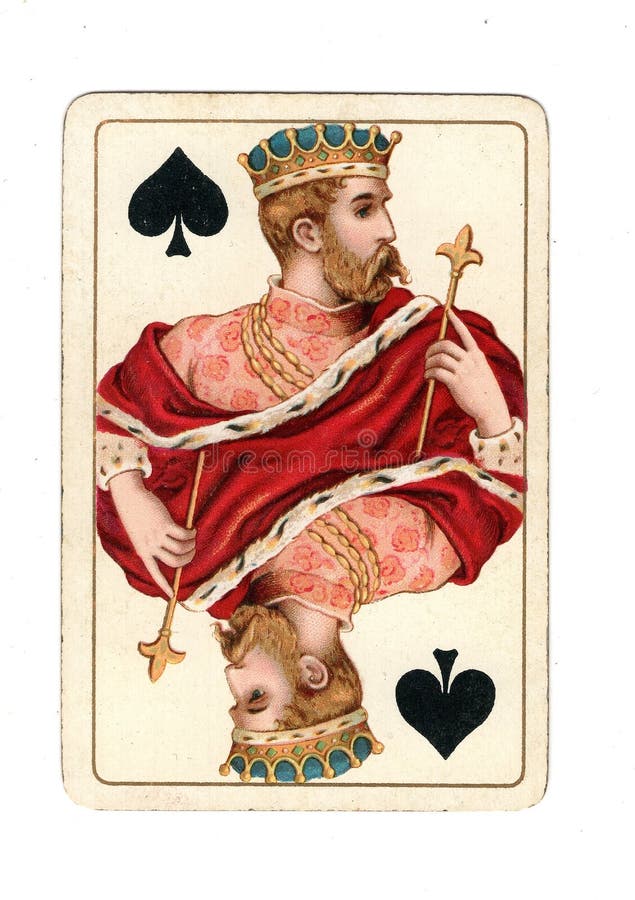An Antique King of Spades Playing Card. Stock Image - Image of graphic ...