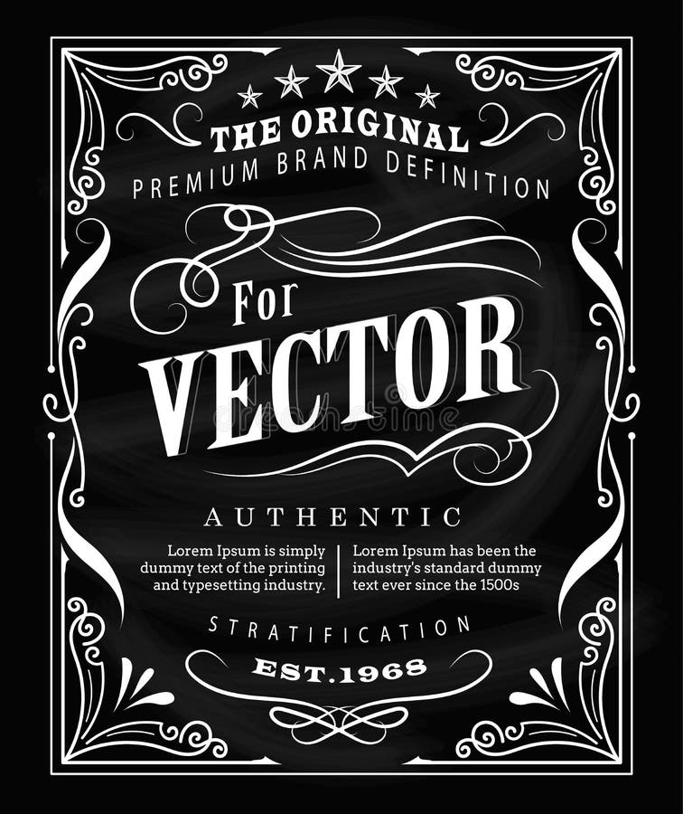 Antique Label Typography Vintage Frame Design Vector Stock Vector ...