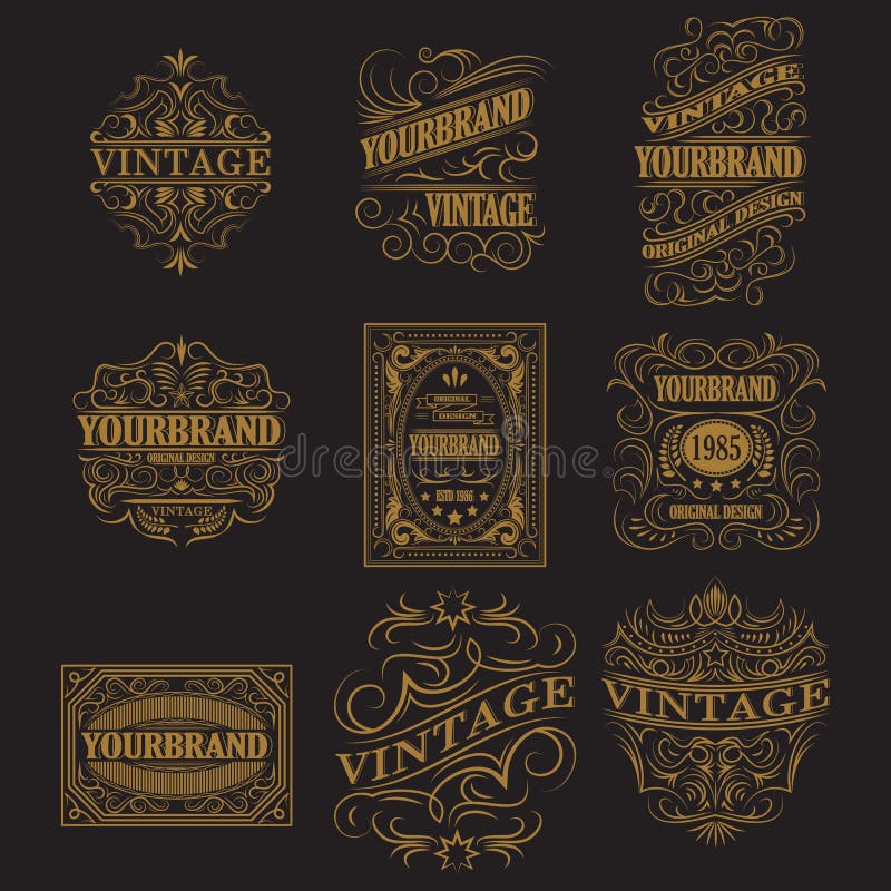 Antique Label, Vintage Frame Design, Retro Logo. Stock Vector ...