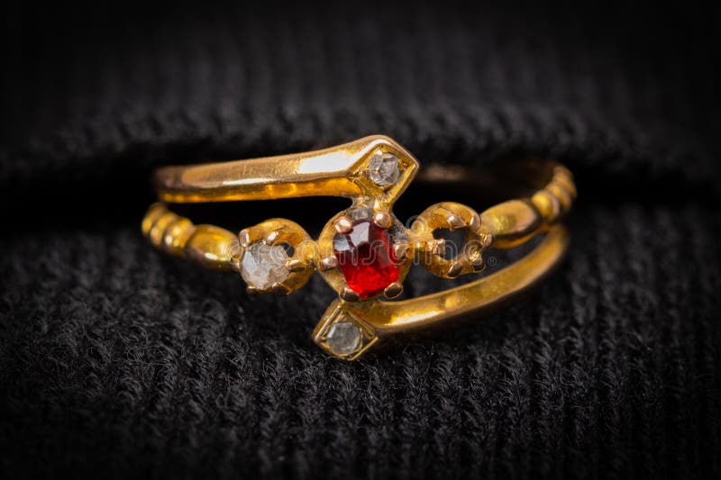 Antique Ladies Engagement or Wedding Ring with a Four White Diamond ...