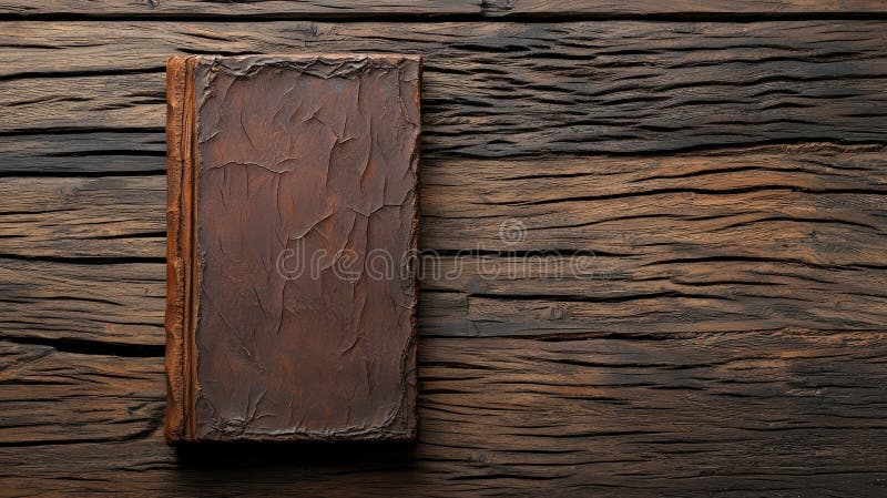 Antique Leather Book on Rustic Wood Background Vintage Style Textured ...