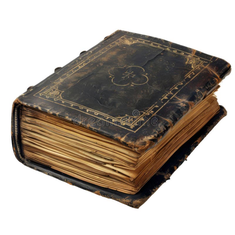 An Antique Leather-bound Book with Gold Detailing and Aged Pages Stock ...