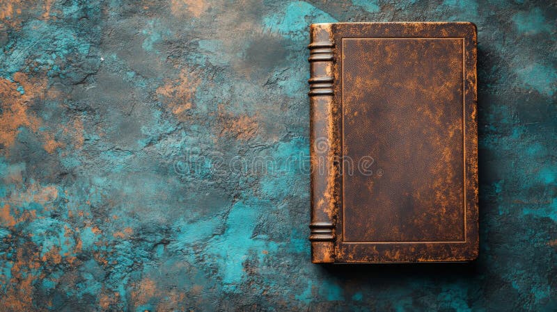 Antique Leather Bound Book on Textured Background Stock Illustration ...
