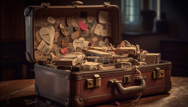 Antique Leather Suitcase, a Rustic Still Life of Nostalgia Journey ...