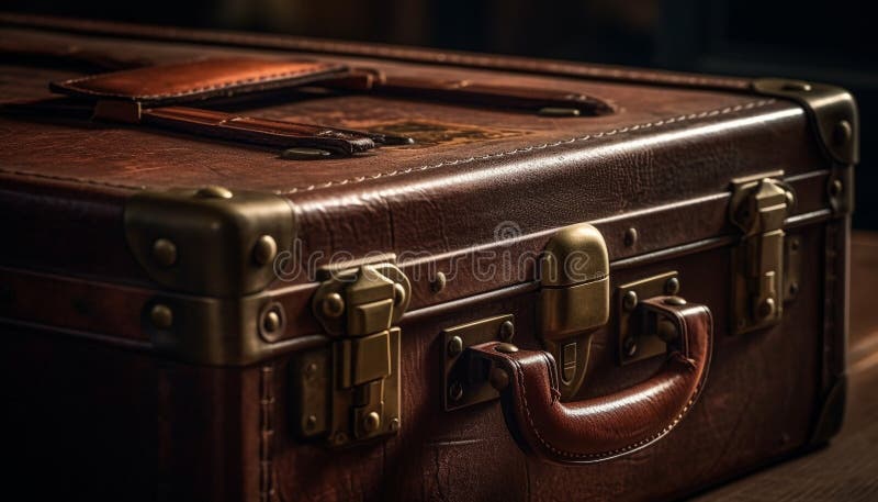 Antique Leather Suitcase with Rusty Latch, Perfect for Nostalgic Travel ...