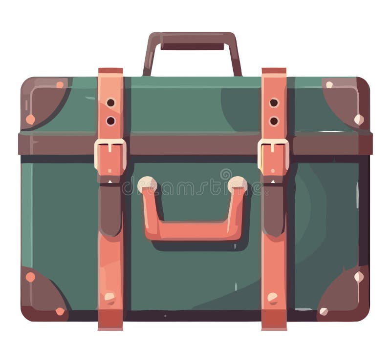 Antique Leather Suitcase Vector Stock Vector - Illustration of summer, wheel: 276008282