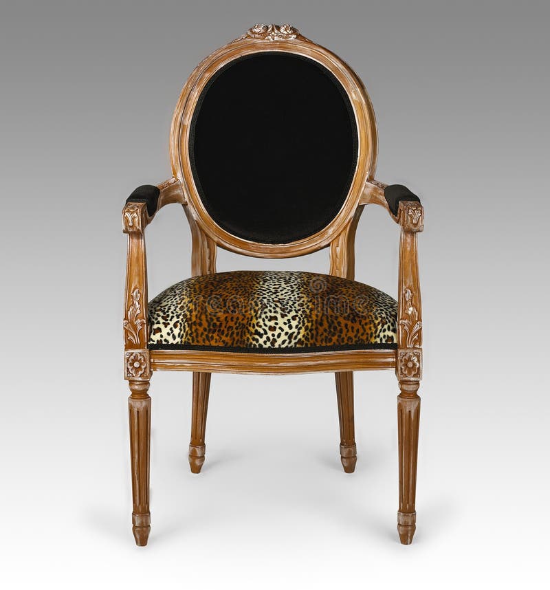 Antique Leopard Print Chair Stock Image - Image of leopard, chair: 32659837