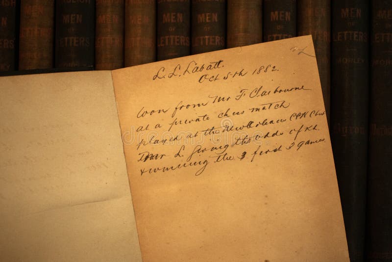 Antique Letter in Book from 1882 Editorial Image - Image of font ...