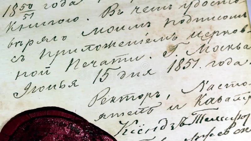 Antique Letter with Official Heraldic Stamp Stock Footage - Video of ...