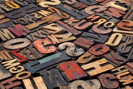 Antique Letterpress Printing Blocks Stock Photo - Image of letter ...