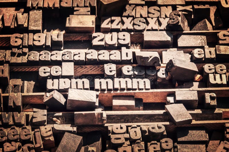 Antique Letterpress Printing Blocks Stock Image - Image of alphabet ...