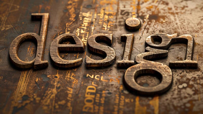 Antique Letterpress Typography Design.AI Generated Image Stock Photo ...