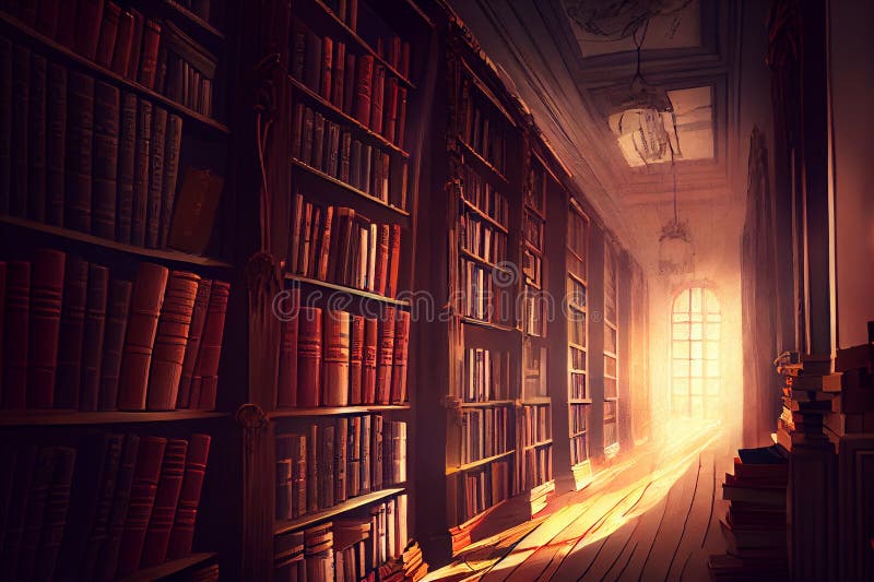 Antique Library with Many Historical Books. AI Generated Stock ...