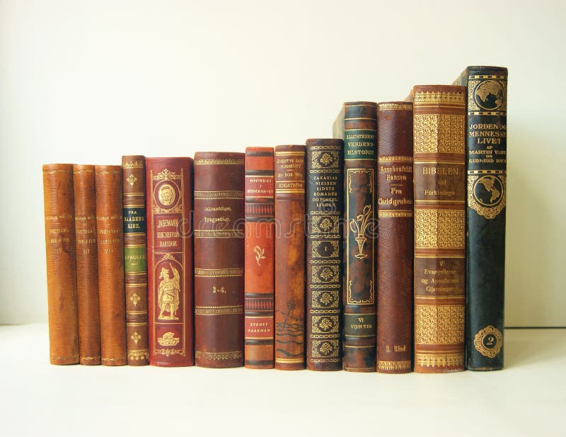 Antique Library with Old Leather Books. Editorial Image - Image of sony ...
